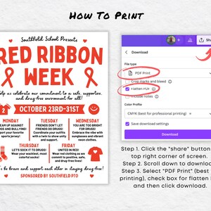 Editable Red Ribbon Week Flyer Template | Anti-drug Awareness Campaign ...