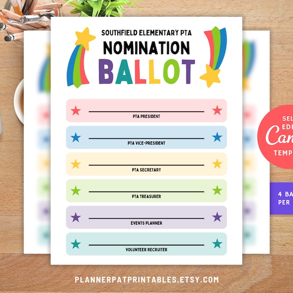 Ballot Template - Etsy
