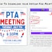 Editable July PTO PTA Meeting Flyer Template, Summer Meeting Reminder ...