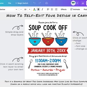 Soup Cook off Flyer Template: Editable Office Competition Poster (canva ...