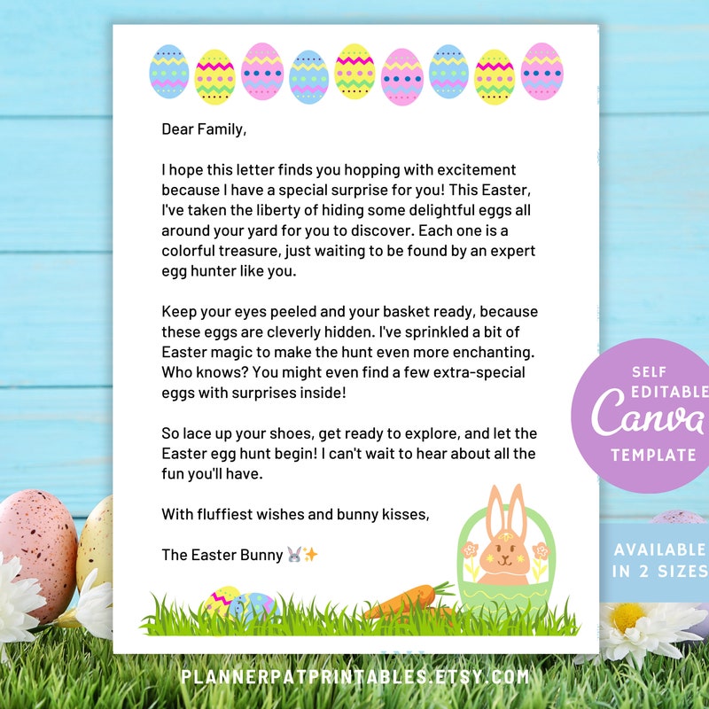 Easter Bunny Letter - Etsy