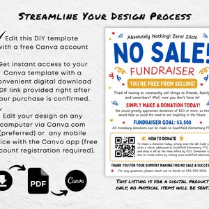Editable No Sale Fundraiser Flyer Template, DIY No Fundraising ...