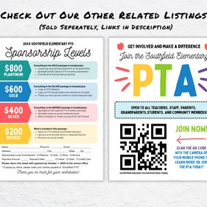 Editable PTA PTO Sponsorship Levels Form Template, Sponsor Benefit Tier ...