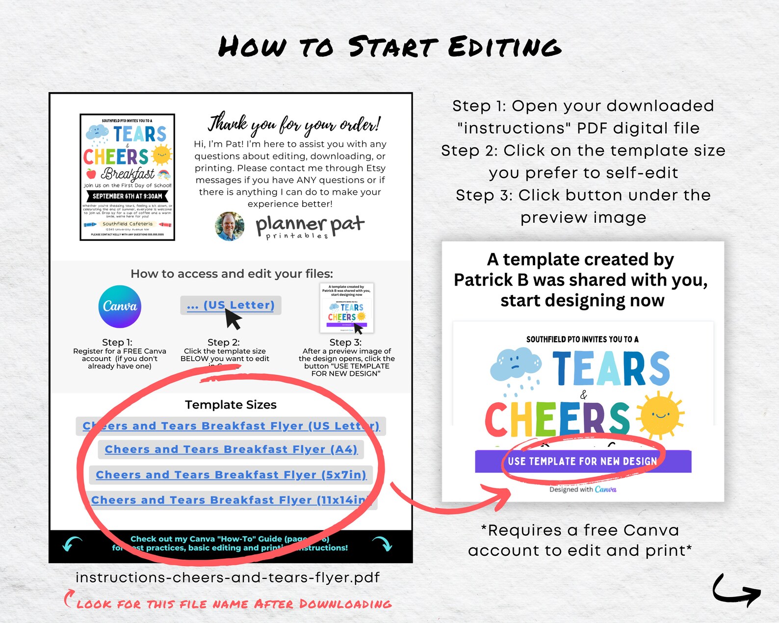 Editable Cheers and Tears Breakfast Flyer Template, Boo Hoo Breakfast ...