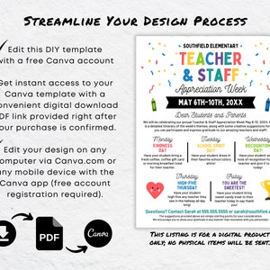 Editable Parent Newsletter Itinerary Flyer for Teacher & Staff ...