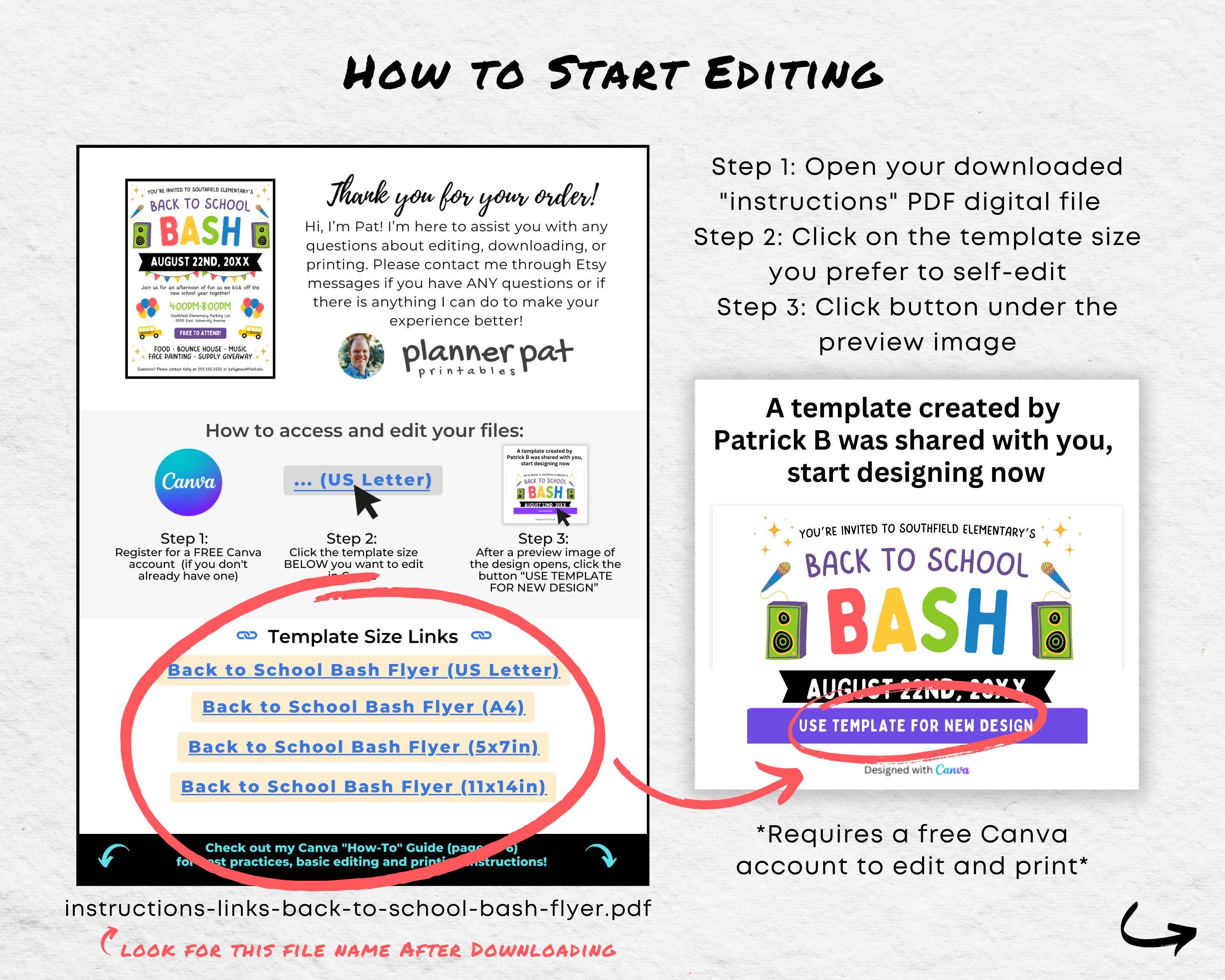 Back to School Bash Flyer Template: Editable Canva Invitation (digital ...
