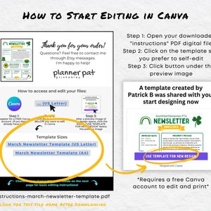 Editable March Newsletter Template, St Patricks PTO PTA School News ...