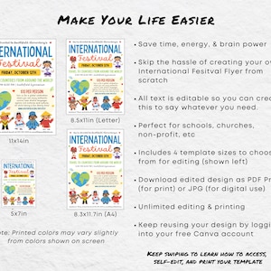 International School Festival Flyer: Multicultural Fair Invitation ...