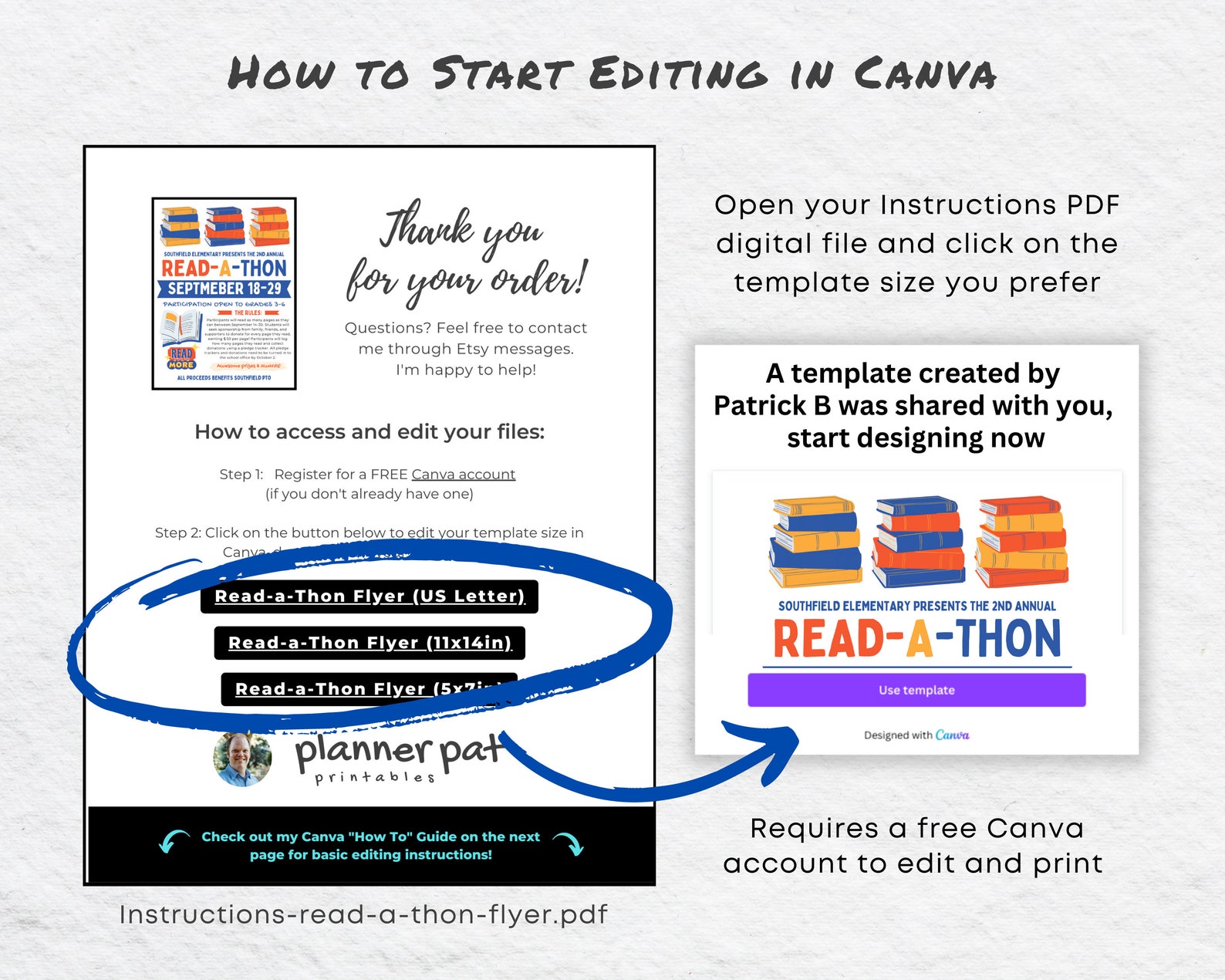 Read-a-thon Flyer Editable Template for Reading Literacy - Etsy