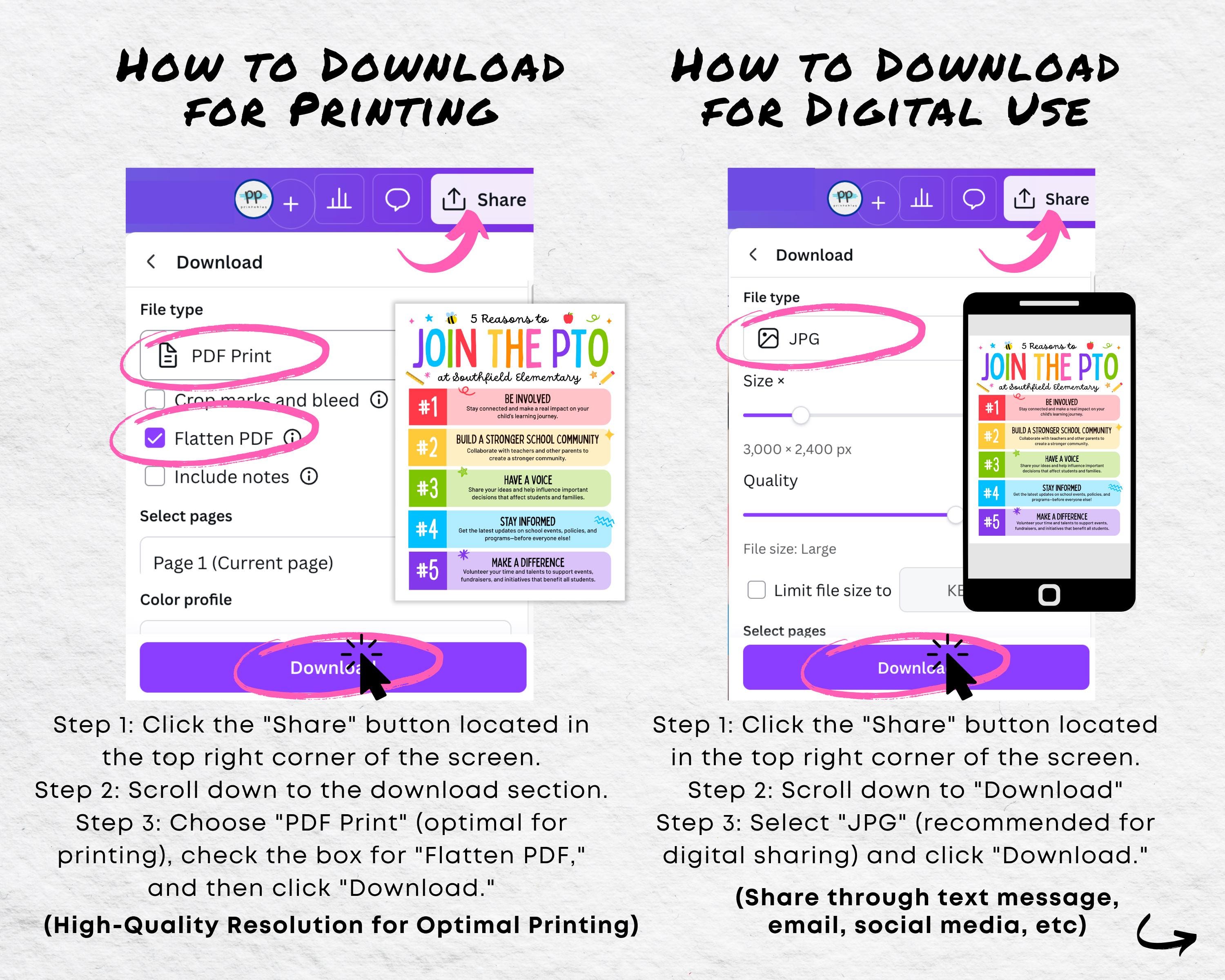 Editable PTA PTO Recruitment Flyer Template: Why Join Us (canva ...