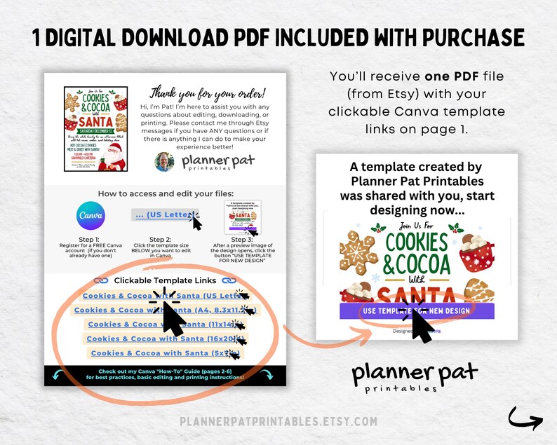 Cookies and Cocoa With Santa Flyer: Editable Christmas Party Invitation ...