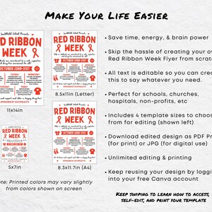 Editable Red Ribbon Week Flyer Template | Anti-drug Awareness Campaign ...