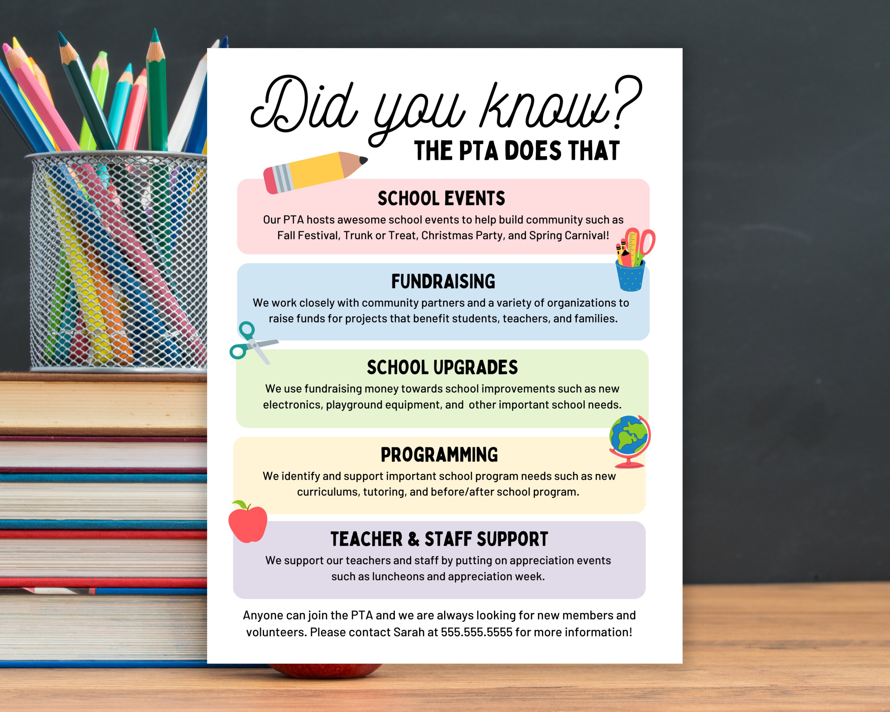 Editable Did You Know the PTA PTO Does That Flyer (canva Template ...