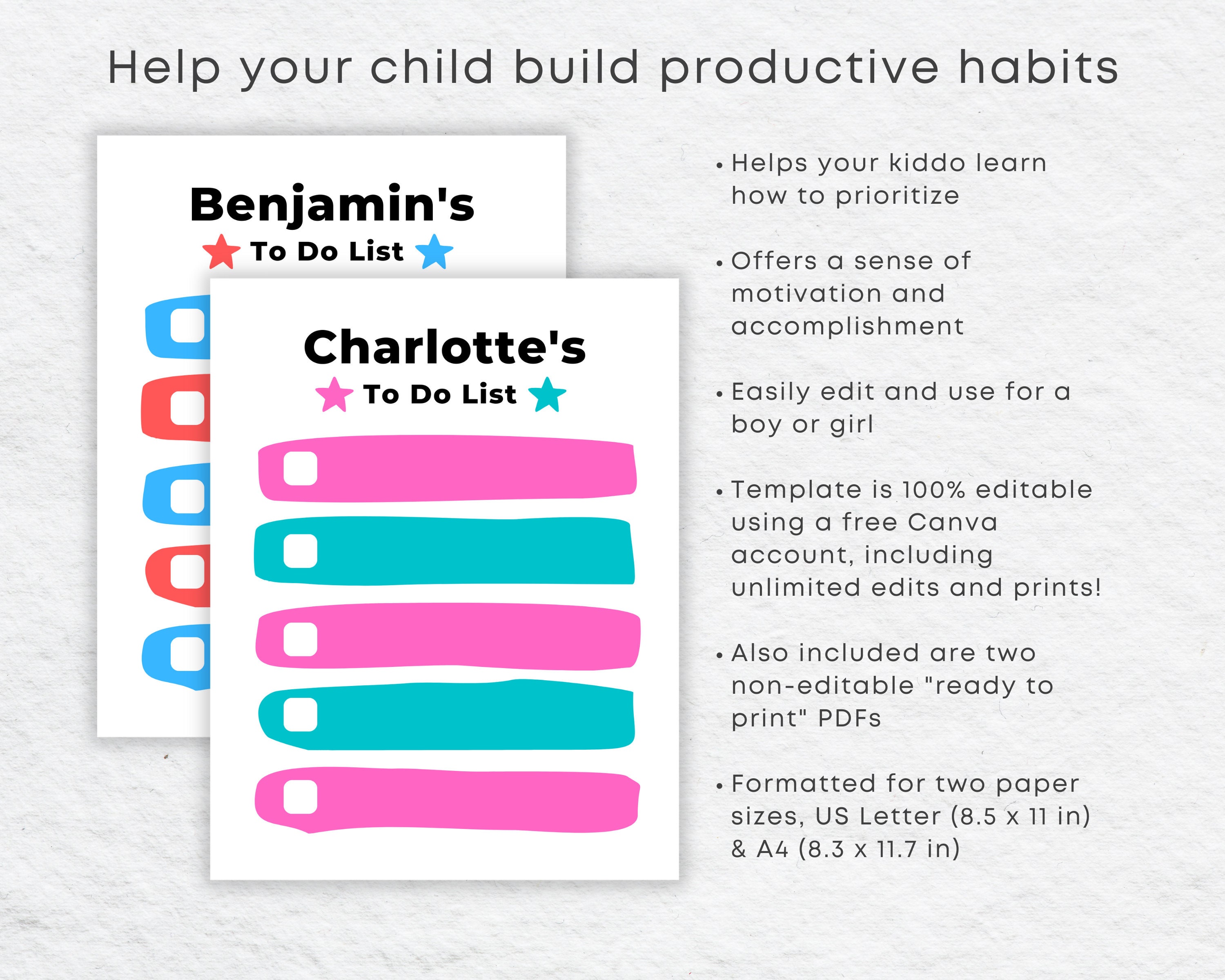 Editable Kids to Do List Printable - Etsy UK
