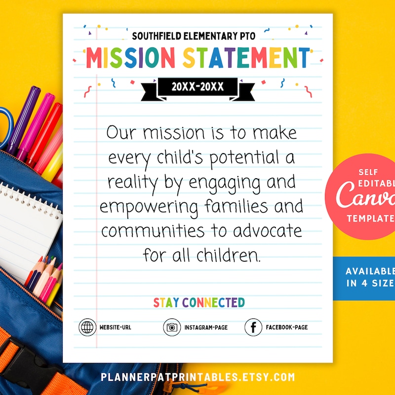 Mission and Vision Statement Poster - Etsy