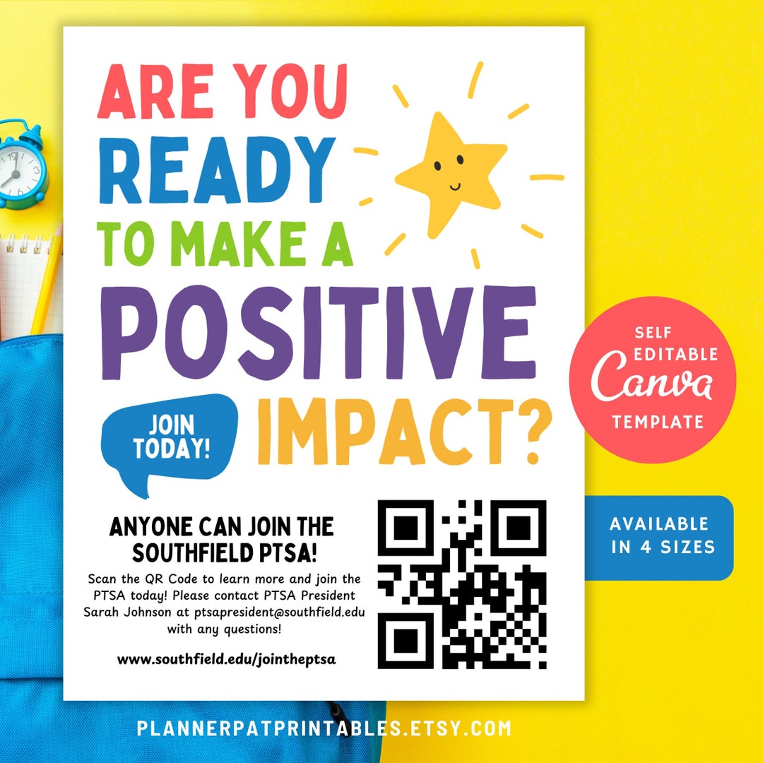 Editable PTSA Recruitment Flyer Template | Canva Why Join Parent Group ...