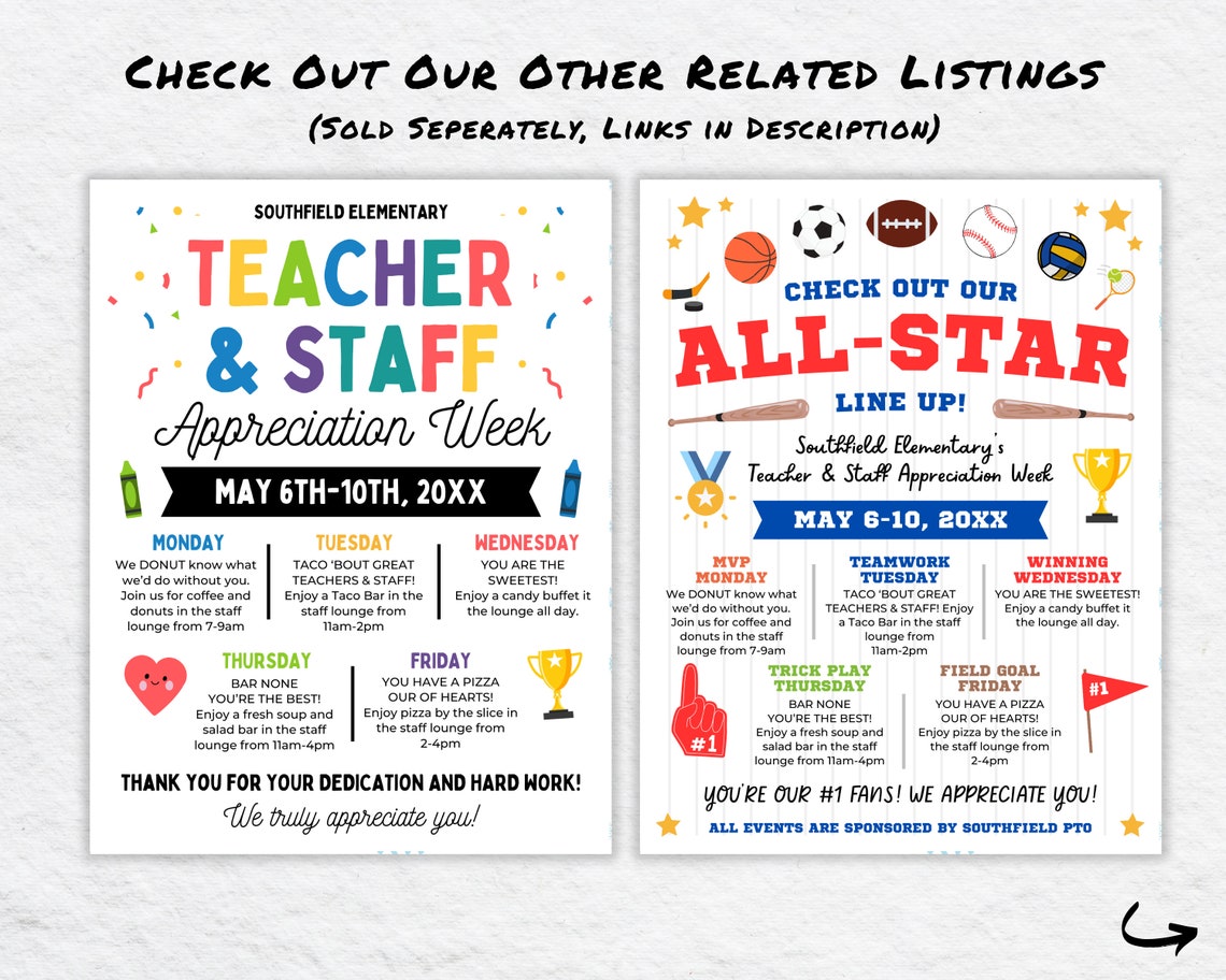 Editable Sports All Star Theme Parent Newsletter Itinerary Flyer for ...
