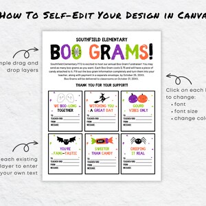 Editable School Boo Grams Template: Canva Halloween Fundraiser (digital ...