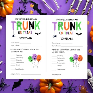 Editable Trunk or Treat Scorecard, Scoring Sheet Canva Template - Etsy