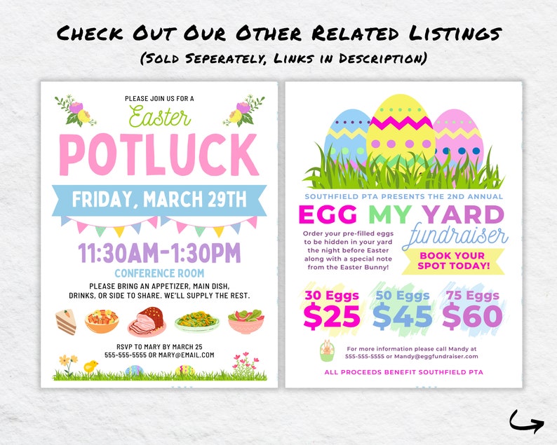Editable Spring Potluck Invite Printable, Potluck Luncheon Party Flyer ...