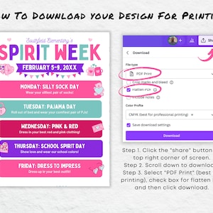 Editable Valentines Day Spirit Week Flyer Canva Template, School Spirit ...