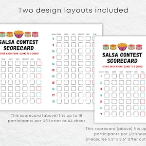 Editable Salsa Contest Scorecard Template | Printable Salsa Tasting ...