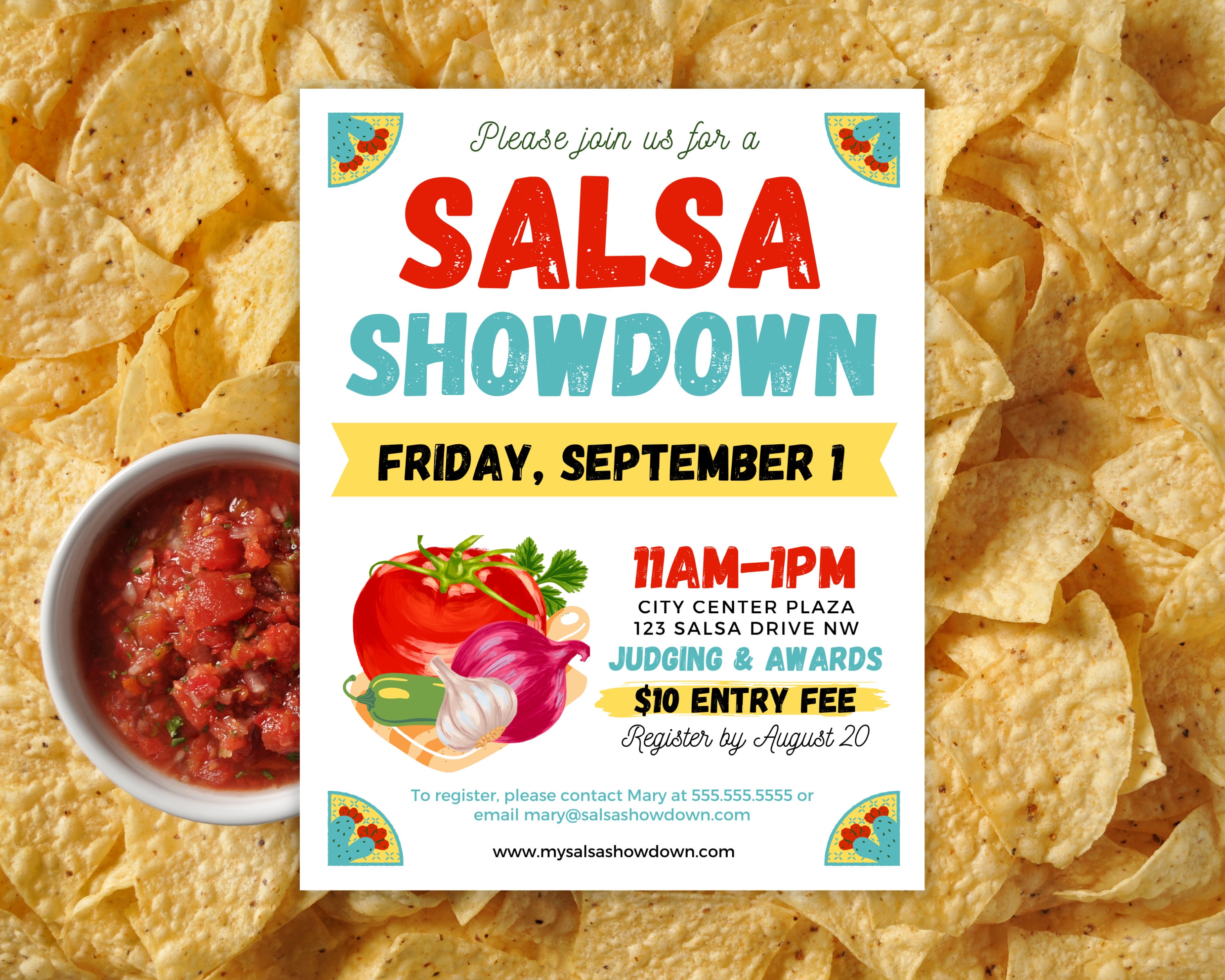 Editable Salsa Showdown Flyer Canva Template, Salsa Contest Invite ...