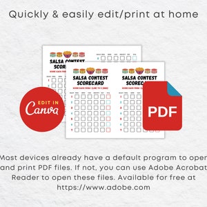 Editable Salsa Contest Scorecard Template | Printable Salsa Tasting ...