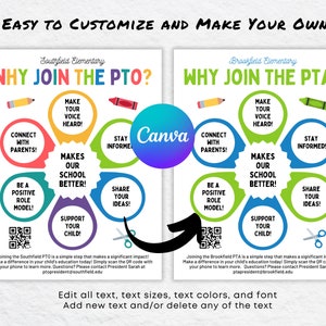 Editable PTO PTA Infographic Flyer | Canva Recruitment Poster Template ...