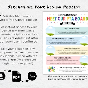 Editable Meet the PTA Flyer Template: School PTO Introductions (digital ...