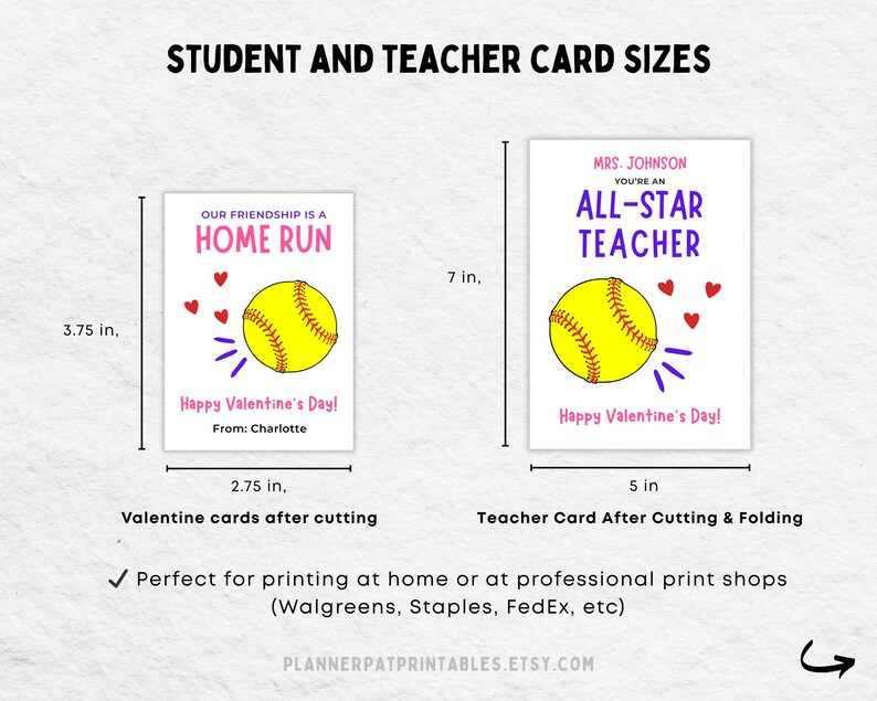 Softball Valentine Cards | Classroom Exchange Sports Tags for Girls ...
