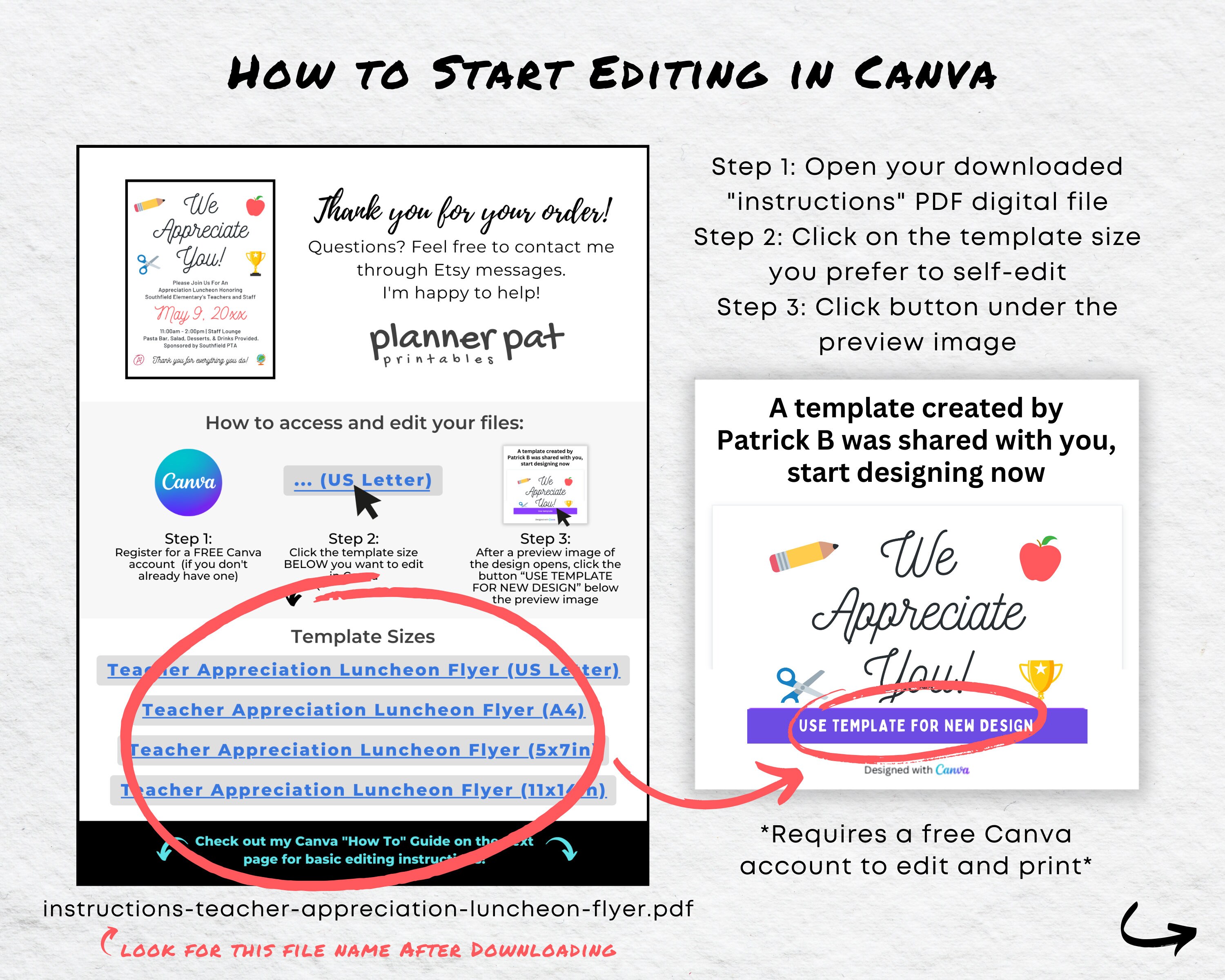 Editable Teacher Luncheon Invitation Canva Template, DIY School ...