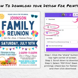 DIY Family Reunion Flyer Template, Editable Cousin Reunion Invite ...