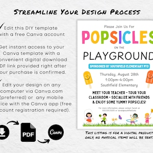 DIY Popsicles on the Playground Flyer Template, Icey Pops Social Invite ...