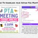 Editable Spring PTA Meeting Flyer Template, PTO PTA April News, Canva ...