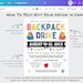 Backpack Drive Flyer Editable Template, School Back Pack Fundraiser ...