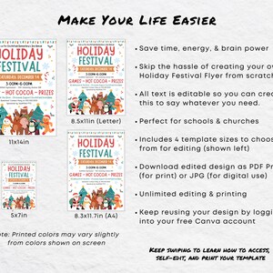 Editable Christmas Festival Flyer Template: School Party Invitation ...