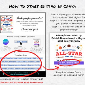 Editable Sports All Star Theme Teacher & Staff Appreciation Sports ...