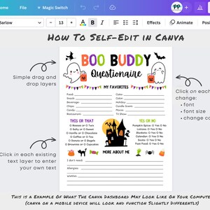 Halloween Boo Buddies Questionnaire, Gift Exchange Favorites Survey PDF ...