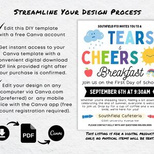 Editable Cheers and Tears Breakfast Flyer Template, Boo Hoo Breakfast ...