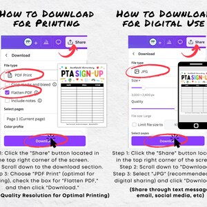 Editable PTO PTA Sign up Sheet Template: Canva Volunteer Form (digital ...