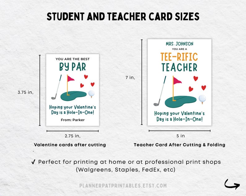 Editable Golf Valentine Cards | Golfing Printable Template (canva ...
