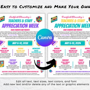 90s Theme Teacher Appreciation Week Newsletter Flyer (canva Template ...
