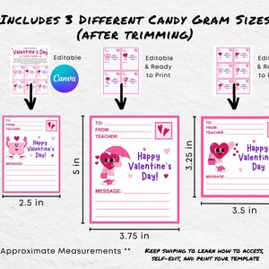 Editable Valentines Day Candy Grams | Fundraiser Printable Canva ...