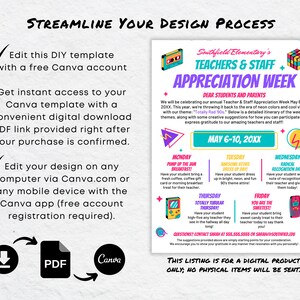 90s Theme Teacher Appreciation Week Newsletter Flyer (canva Template ...