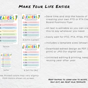 Editable PTO PTA Elections Flyer Template: Canva School Looking for ...