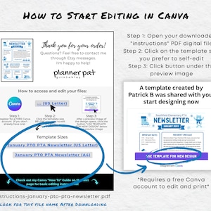 Editable January Newsletter Template, Canva Winter PTO PTA School News ...
