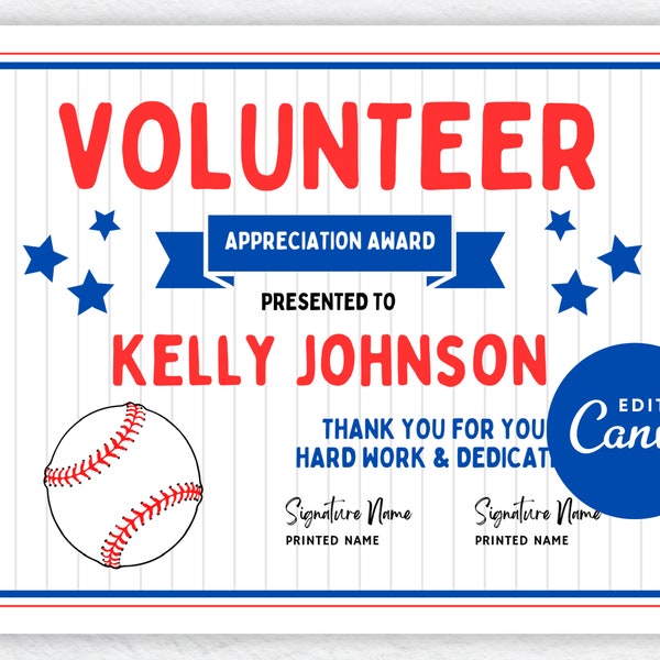 Volunteer Certificate - Etsy