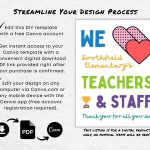 DIY Teacher Appreciation Poster - We Love Our Teachers & Staff ...