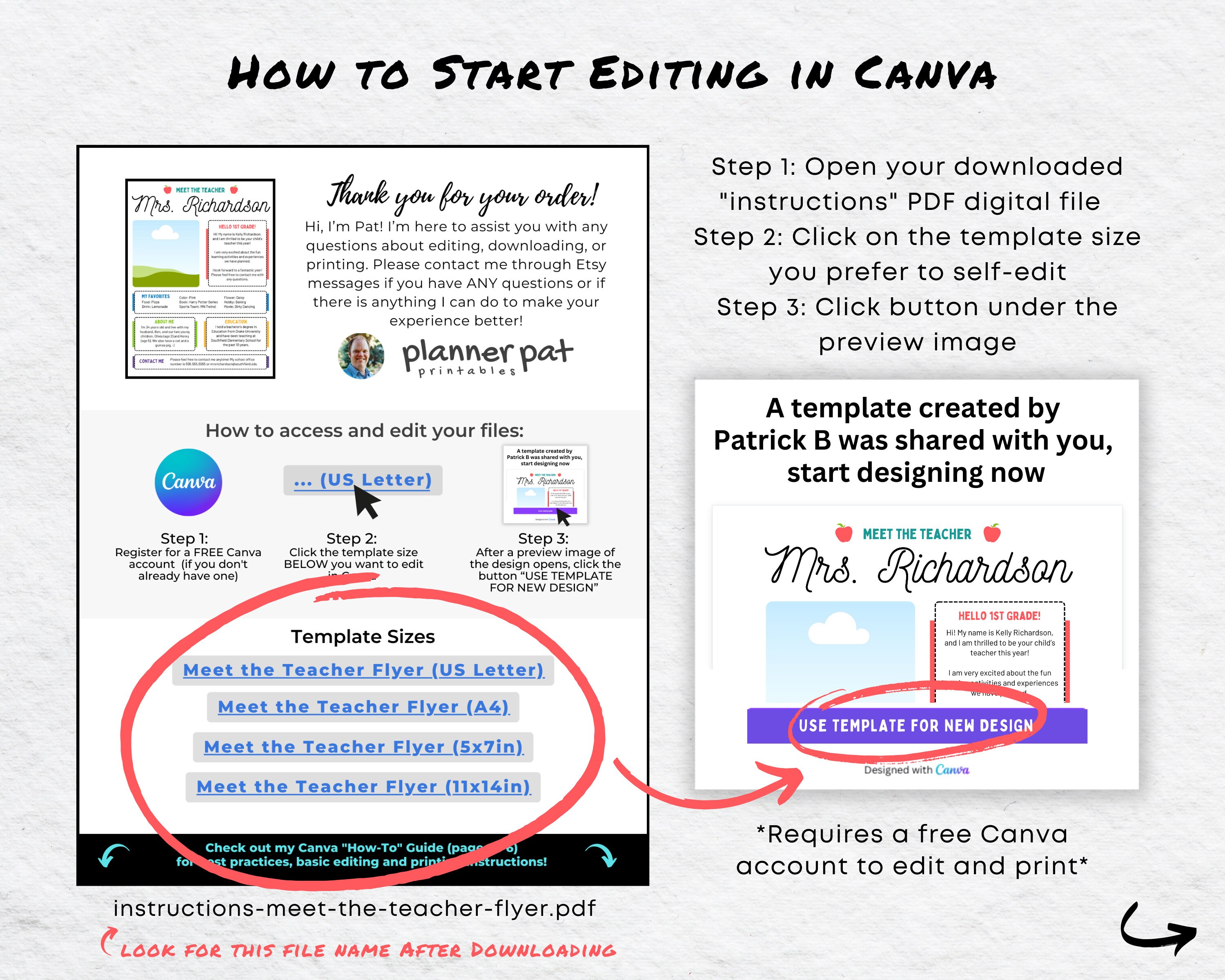 Editable Meet the Teacher Flyer Template, Open House Introduction ...